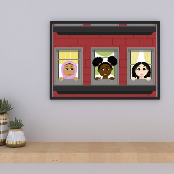 Little Girl in Window Print Let's Look Out the Window - Etsy