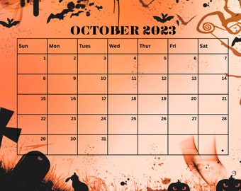 Fun Halloween October Calendar - Etsy
