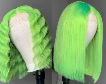 Lime Green Bob Wig - Etsy