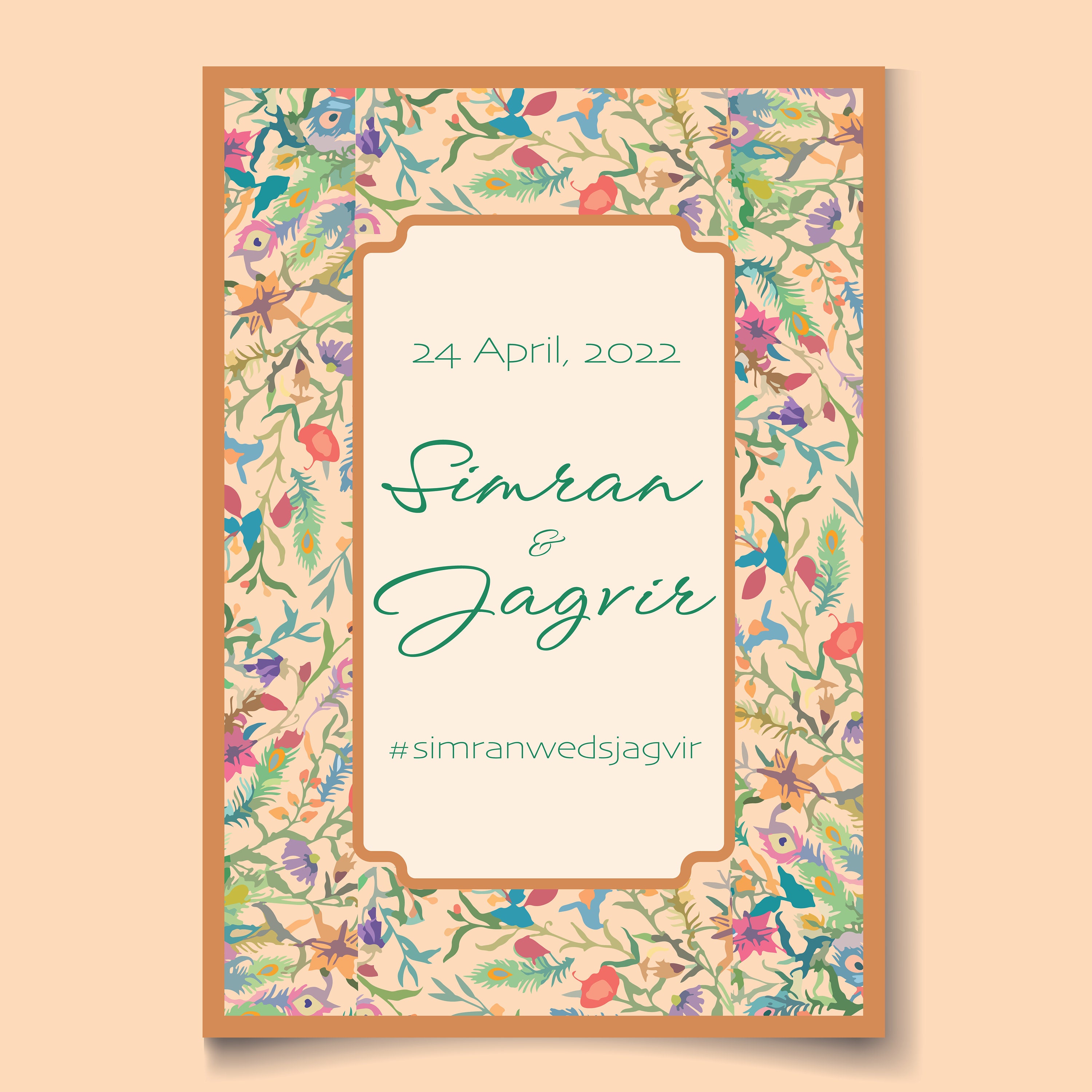 Peacock Wedding Theme, Printable Invitations, Spring Wedding, Indian ...