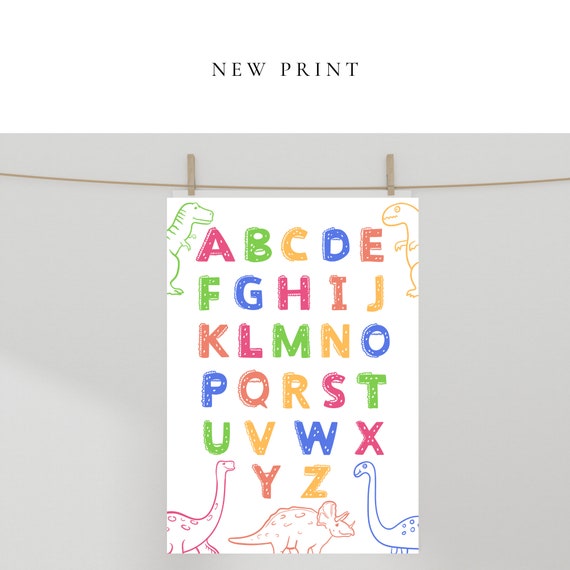 ABC Dino Poster.. Fun Dino Alphabet Poster. Digital File.. | Etsy