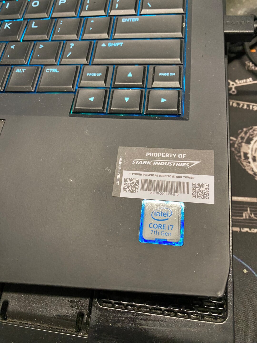 5 STICKER VALUE PACK Stark Industries Style Asset Tag Movie Prop ...