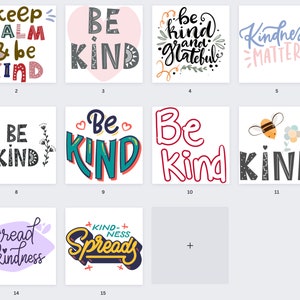 Be Kind & Kindness SVG Bundle for Cricut - Png Eps Dxf Vector Files ...