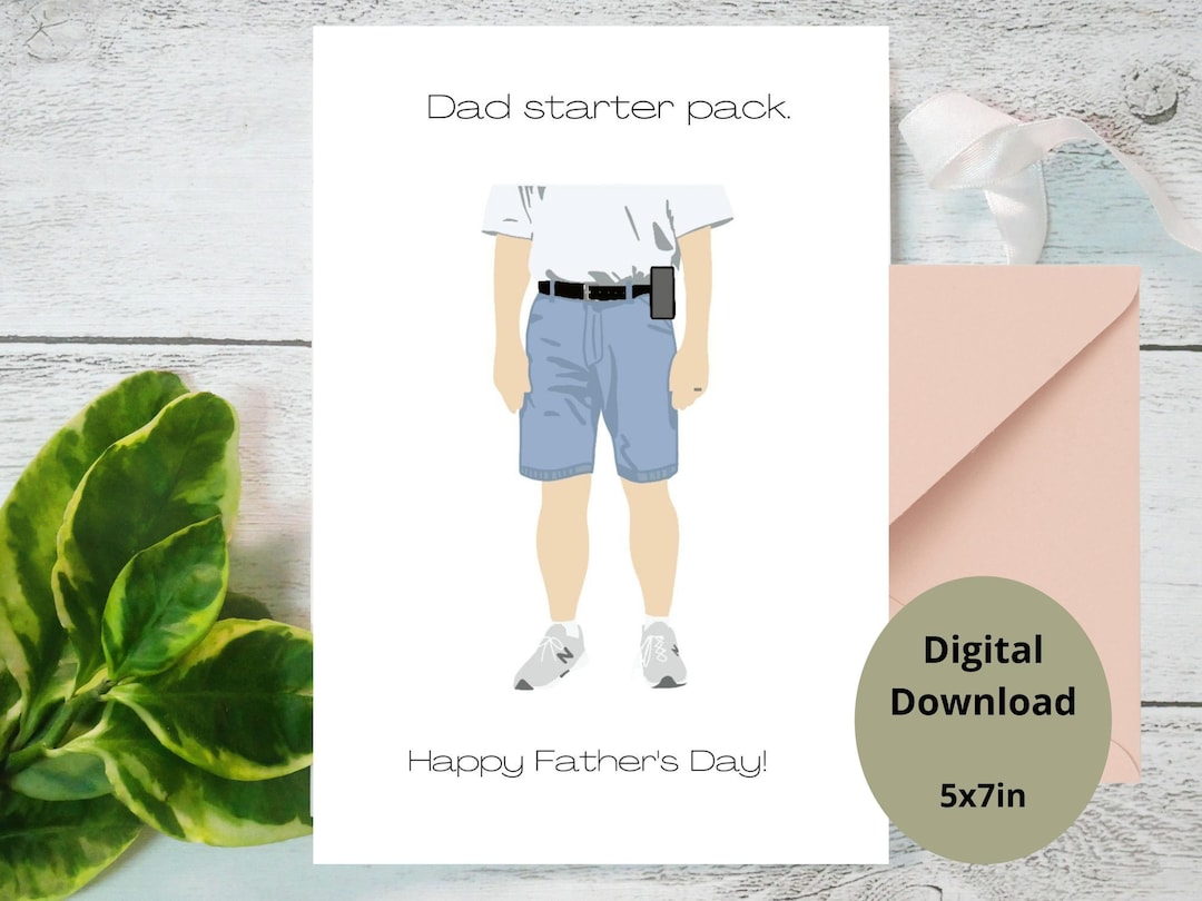 Father's Day Card- Dad Starter Pack 5 X 7in Printable Card Instant ...