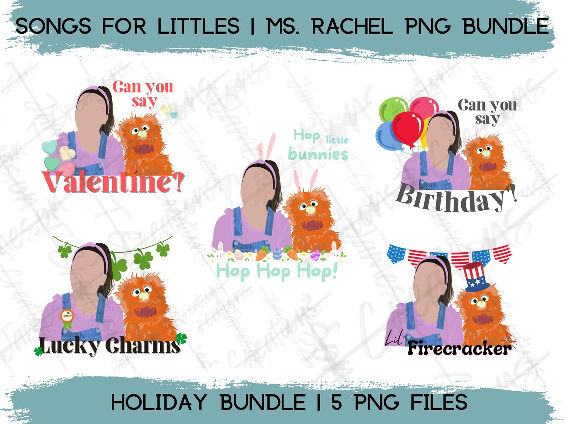 Ms. Rachel 5 Holiday PNG Bundle, Songs for Littles Bundle PNG, Digital ...