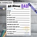 All About Dad Kid's Questionnaire Worksheets for Father's Day or ...