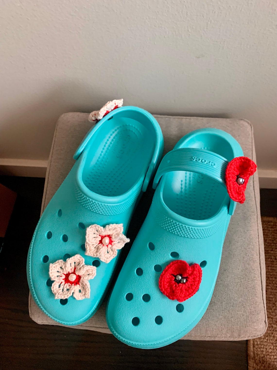 Easy Crochet Crocs Charm Poppy Flower Crochet Crocs Accessory - Etsy