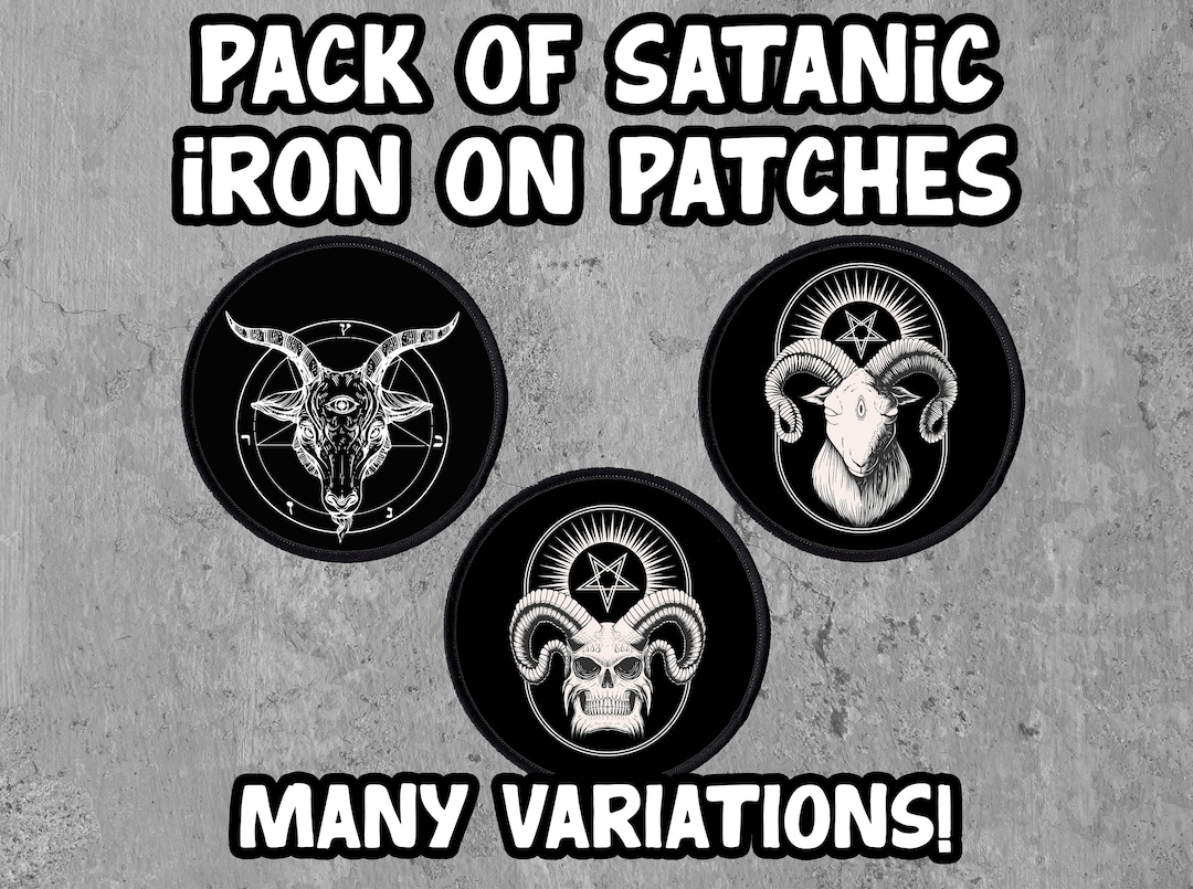 Pack of 3 Satanic Iron On/sew on Patches, Occult Patch, Pentagram Patch, Heavy Metal Patch ...