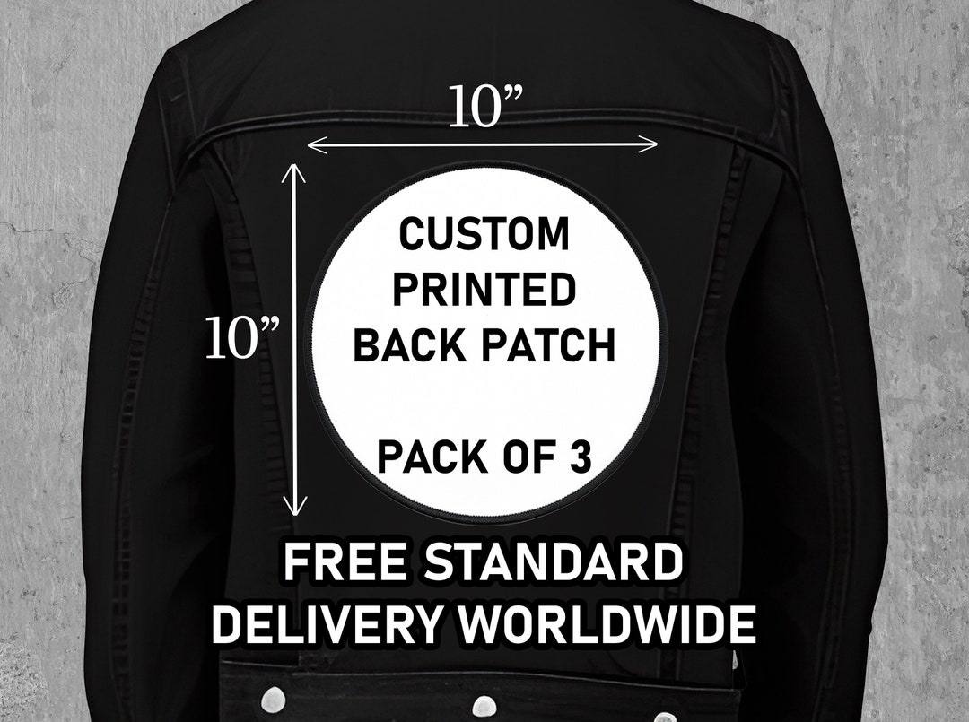 Pack of 3 Large Iron on Back Patch Made With Your Image/design, Custom ...