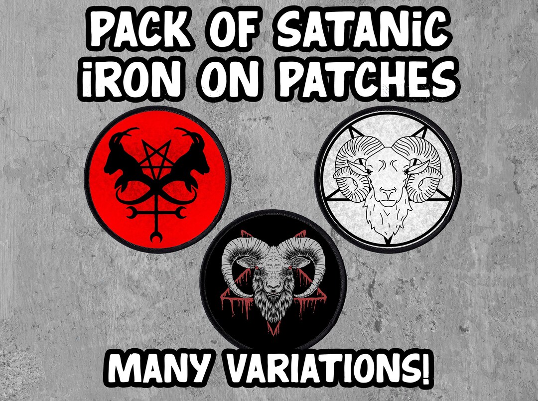 Pack of 3 Satanic Iron On/sew on Patches, Occult Patch, Pentagram Patch ...