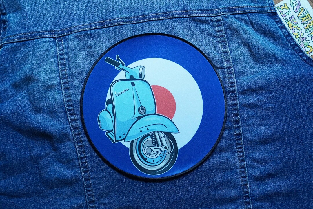 Mod Target Scooter Large Iron on Jacket Back Patch, Backpatch for Coats & Vests, Mod Roundel ...
