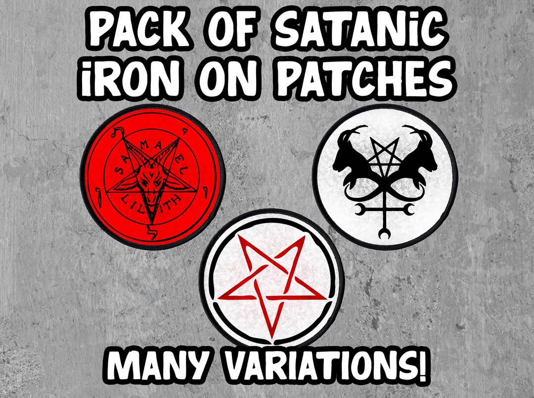Pack of 3 Satanic Iron On/sew on Patches, Occult Patch, Pentagram Patch ...