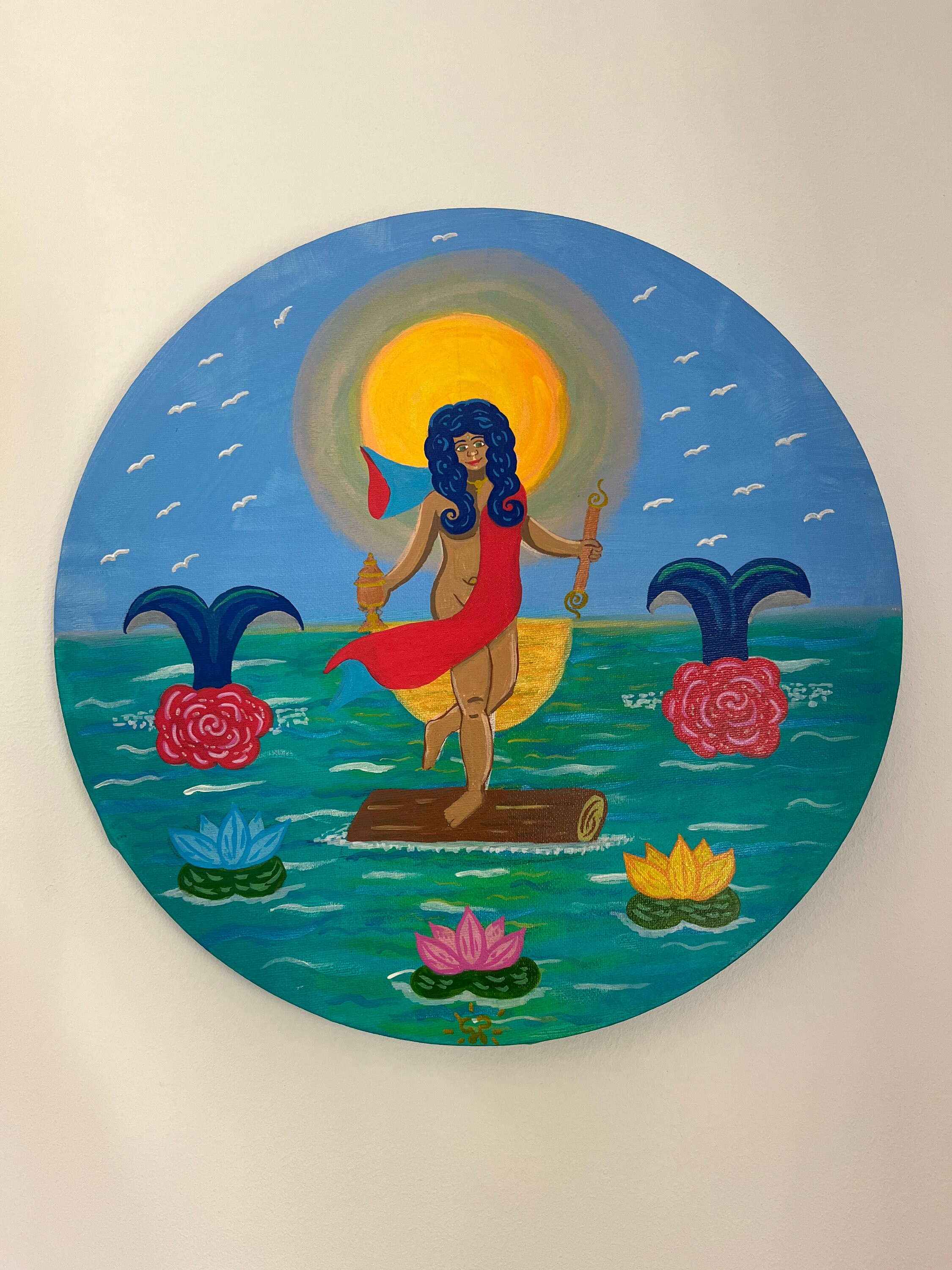 Venus O María Del Sol, Pintura Acrílica Original De Arquetipo Divino En ...