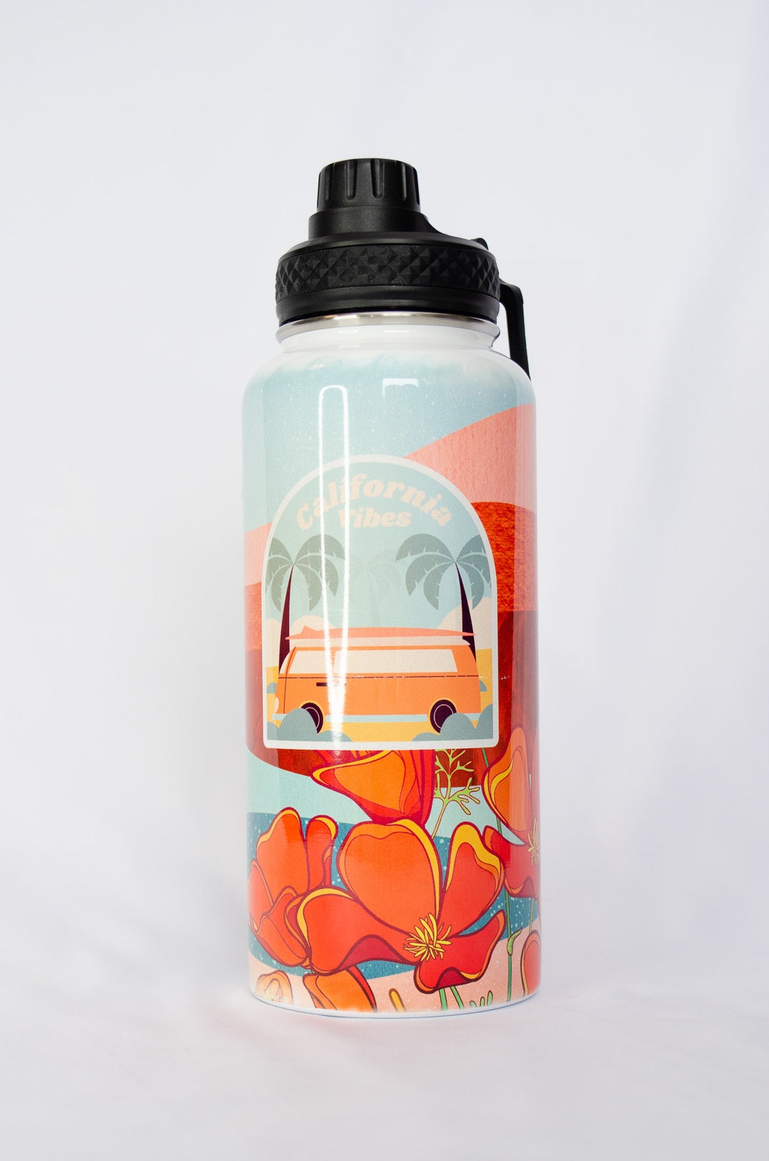 California Poppy Water Bottle - Etsy