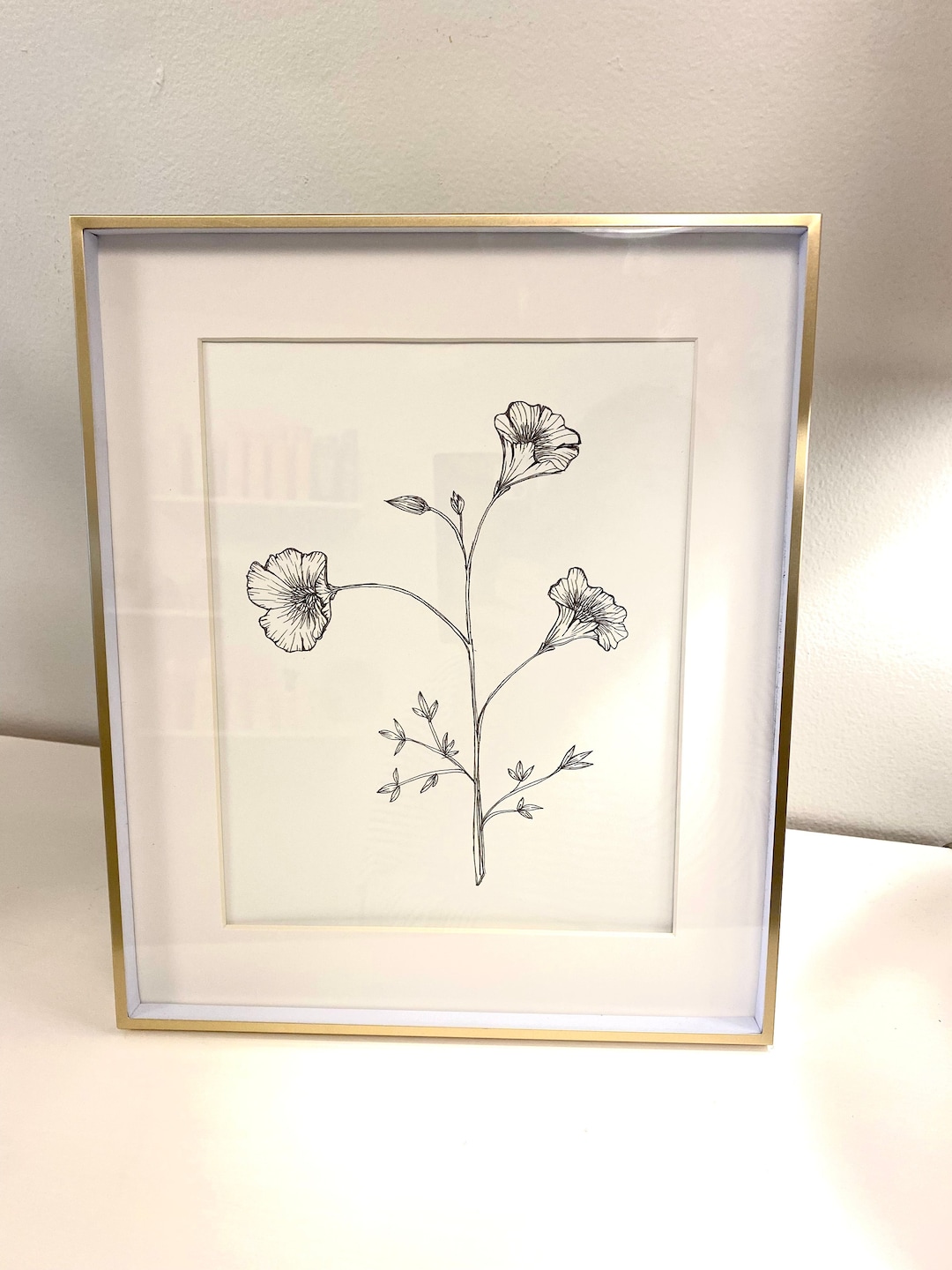 Single Poppy Pen and Ink Drawing Print - Etsy