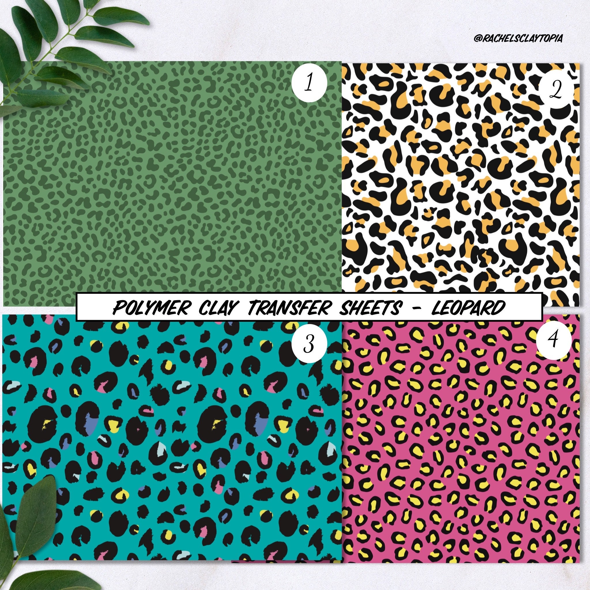 Leopard Polymer Clay Transfer Sheets A6 Animal Print Easy No - Etsy
