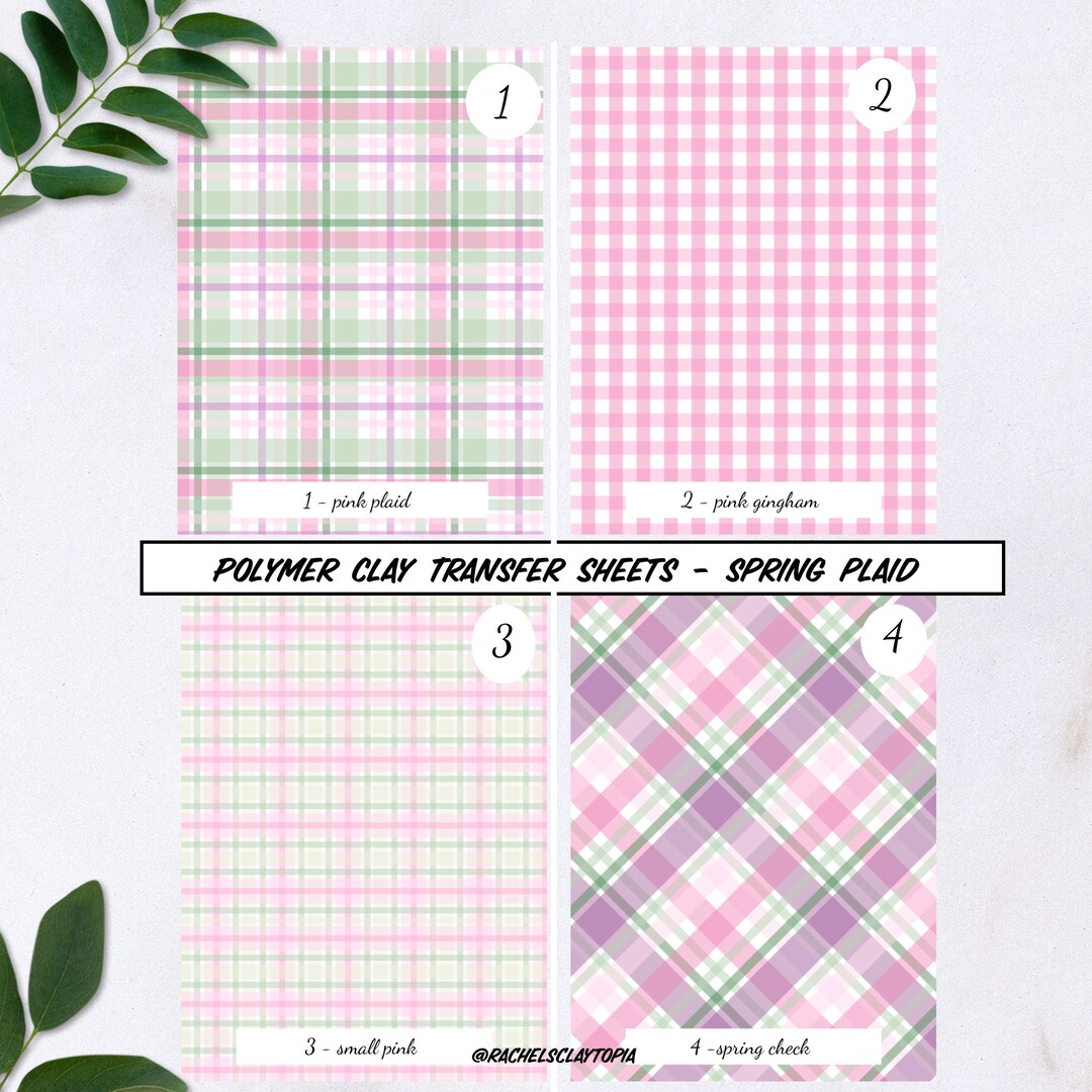 Plaid Gingham Spring Pastel Backgrounds - No Water Polymer Clay ...