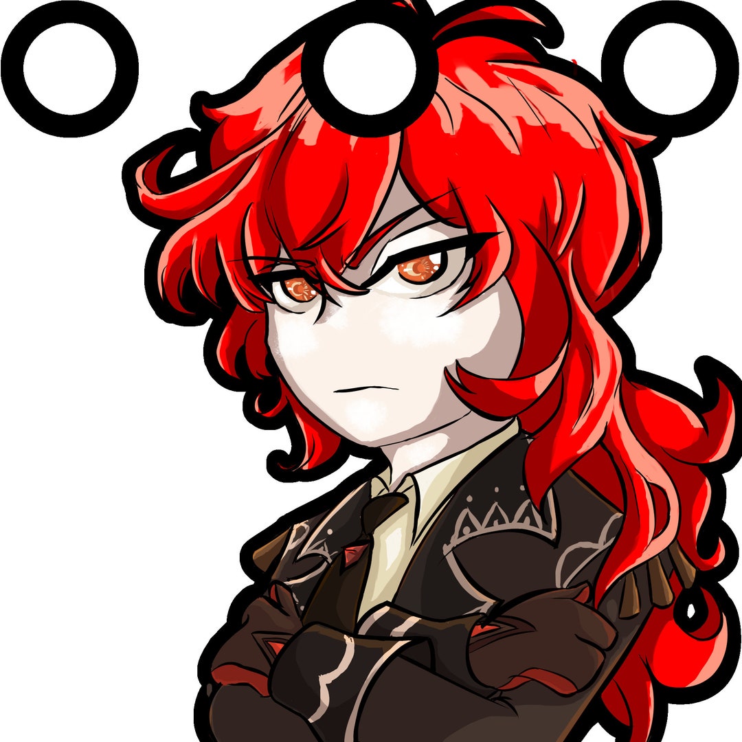 Diluc Emote Sticker - Etsy