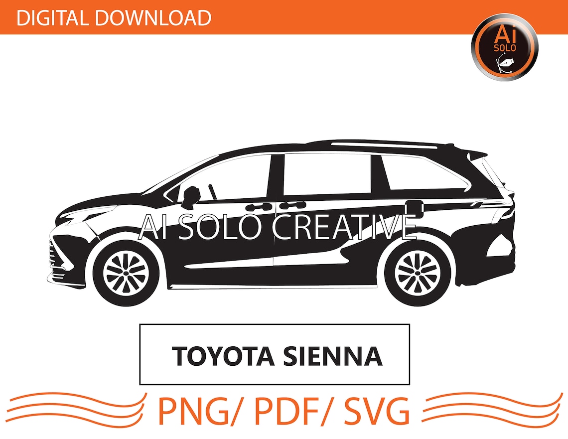 Toyota Sienna, Silhouette for Cricut, Png , Pdf, Svg, Files - Etsy