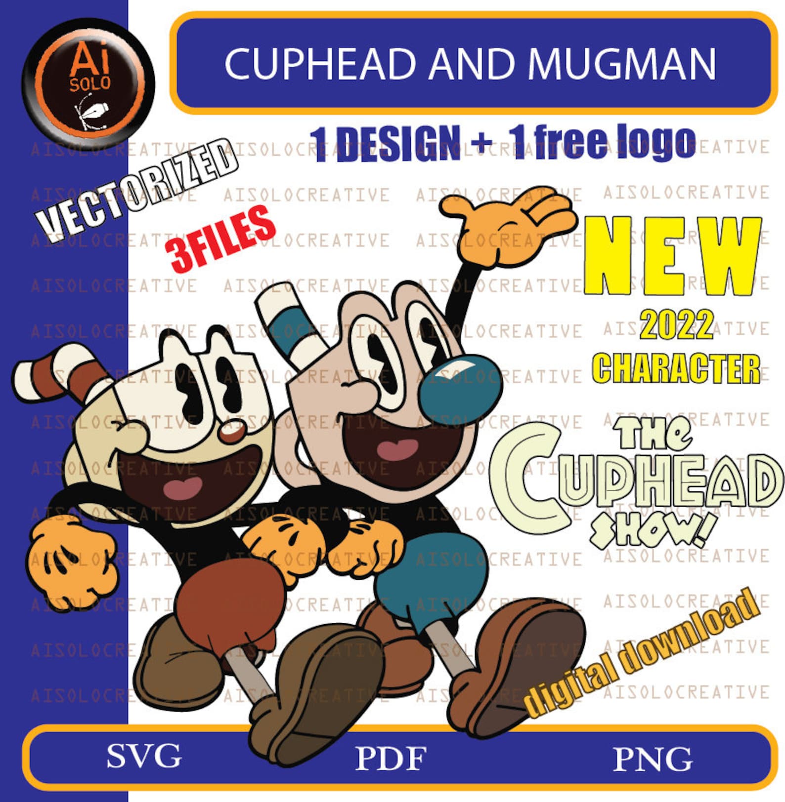 The Cuphead Show, Video Game, New 2022 Character, Colored, Clipart,svg ...