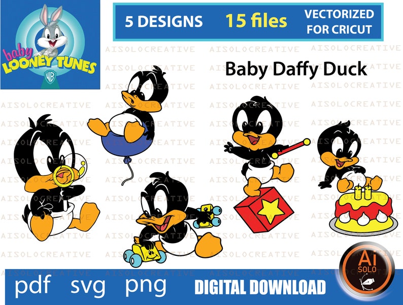 BABY DUFFY DUCK ( for Cricut, Svg, Png,pdf Files Digital Download - Etsy