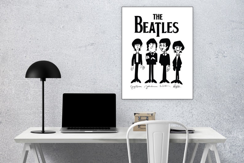 REILLUSTRATED the Beatles Vintage Poster - Etsy