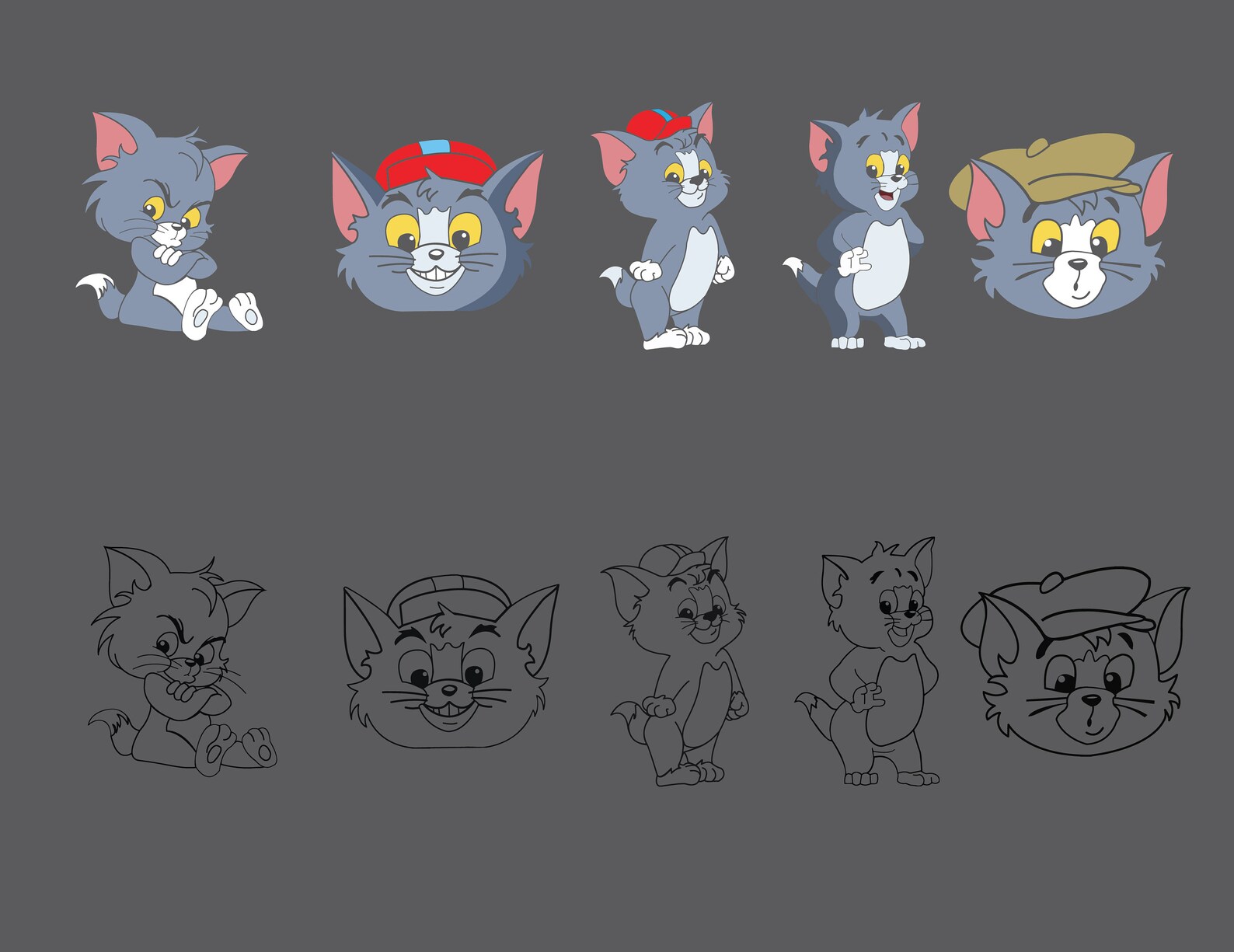 Kid Versions of Tom and Jerry SVG Files - Etsy