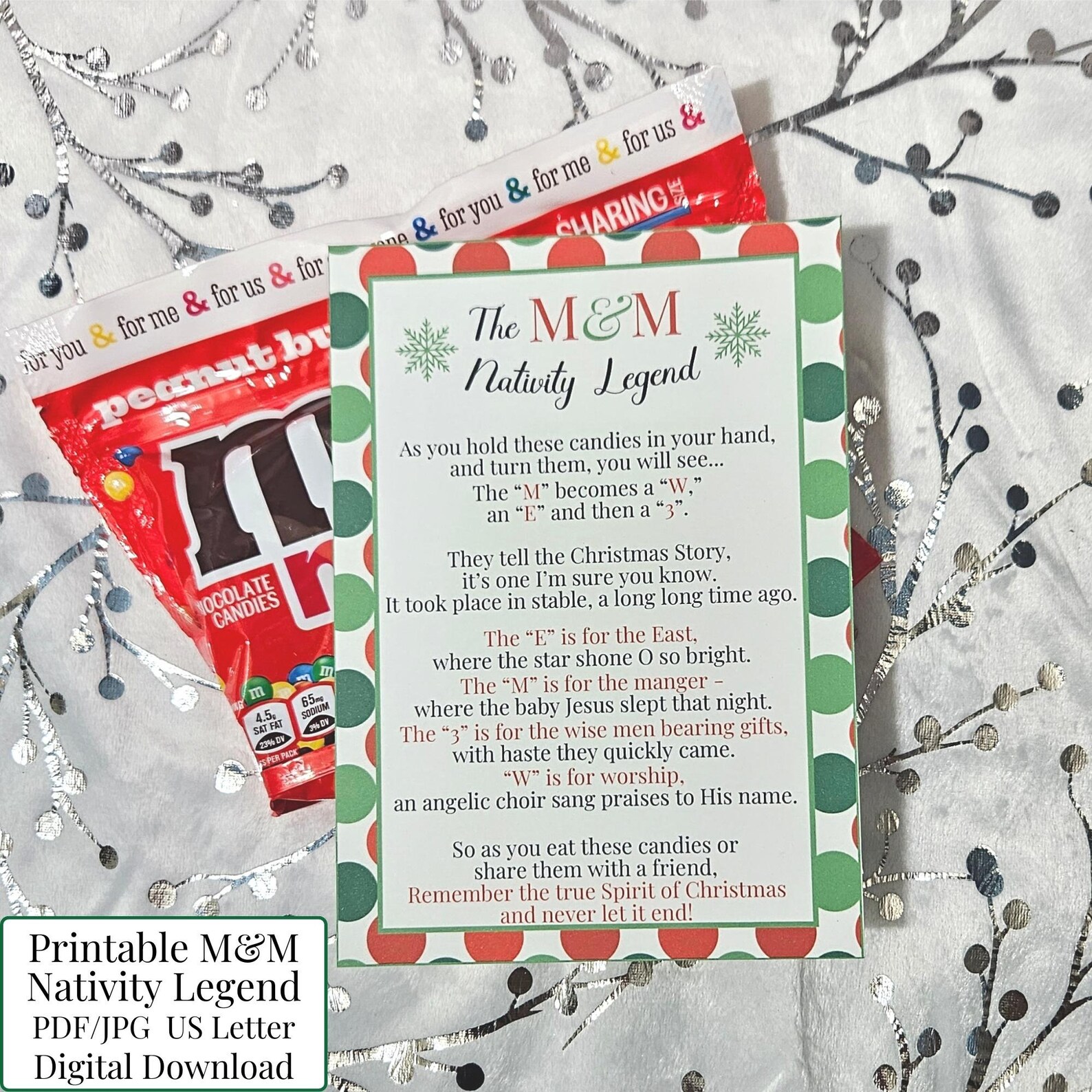 M&M Nativity Legend Christmas Tags Gifts Treats Cards Chocolate Candy ...