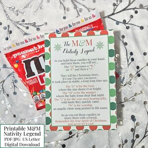 M&M Nativity Legend Christmas Tags Gifts Treats Cards Chocolate Candy ...