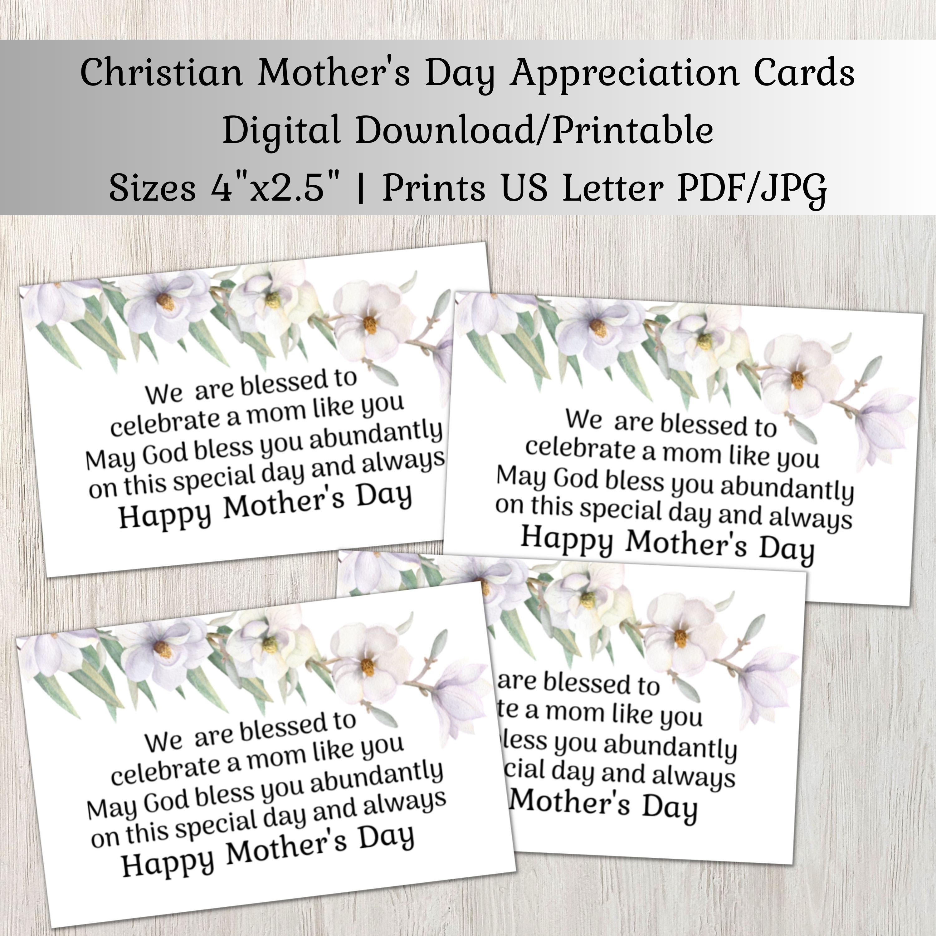 Mother's Day Church Cards Mother's Day Tea Gift Bag Cards Tags ...