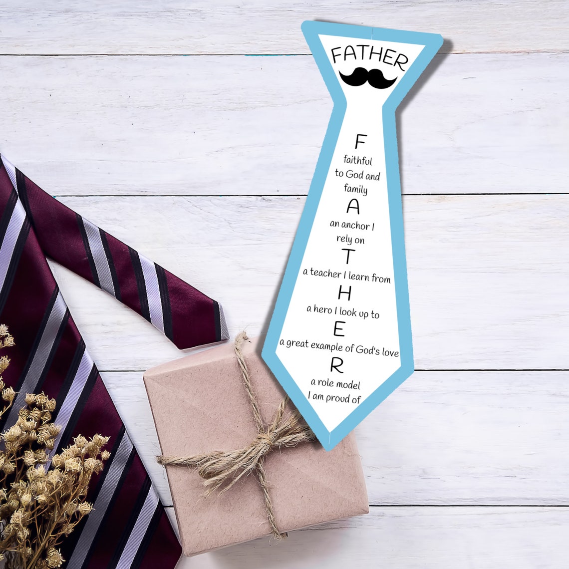 Father's Day Neck Tie Printable, Father Acronym Printable, Neck Tie ...
