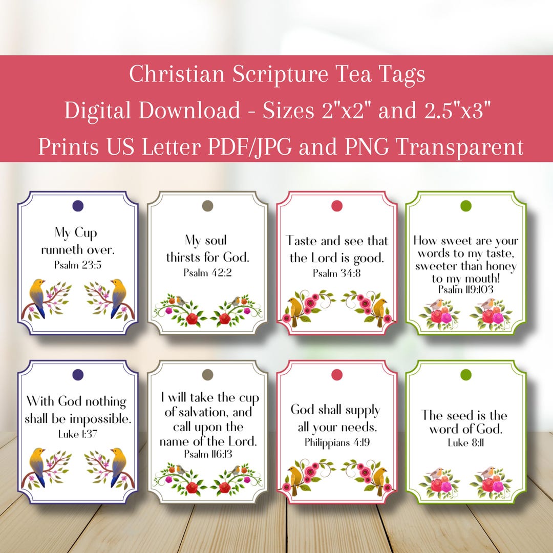 Scripture Tea Tags | Printable Tea Tags | Scripture Tags | Teabag Tags ...