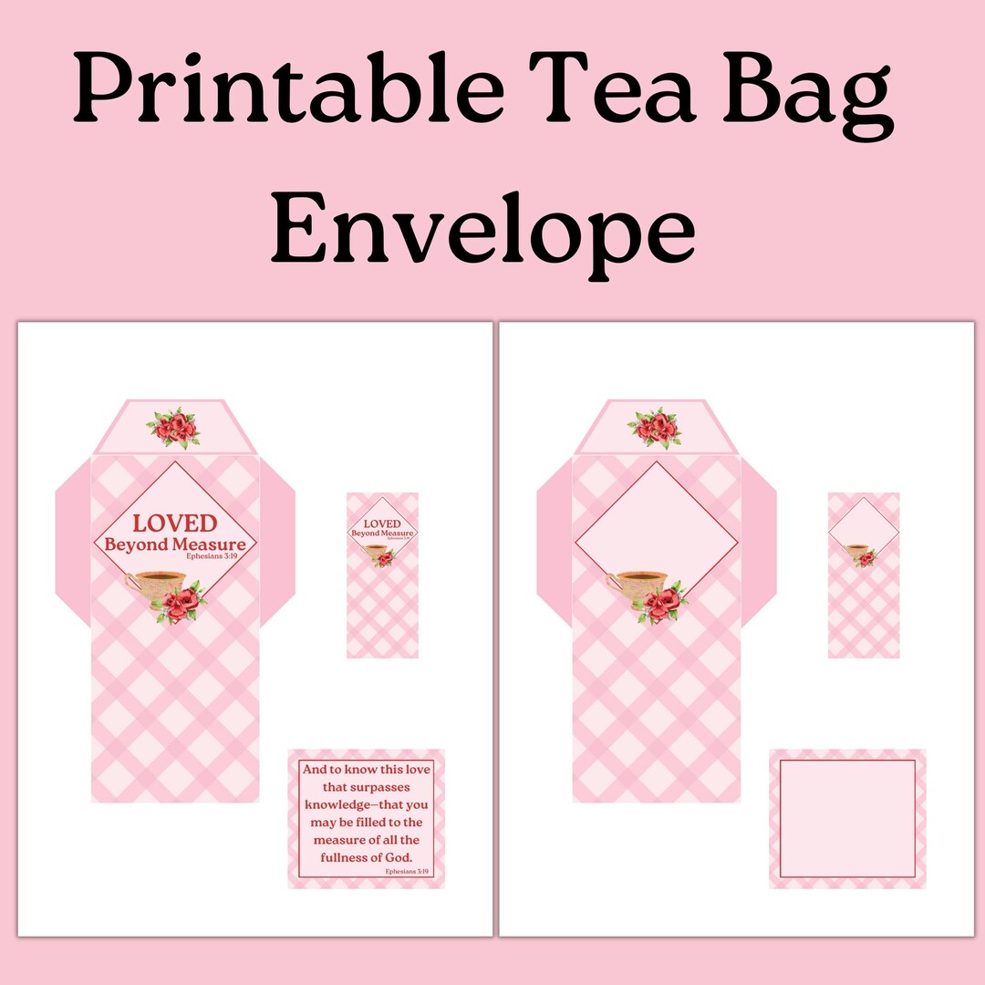 Printable Tea Bag Envelope Tea Bag Wrapper Tea Bag Lover - Etsy