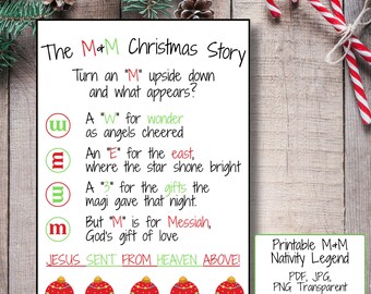 INSTANT DOWNLOAD M&M Nativity Legend Christmas Printables Tags Gifts ...