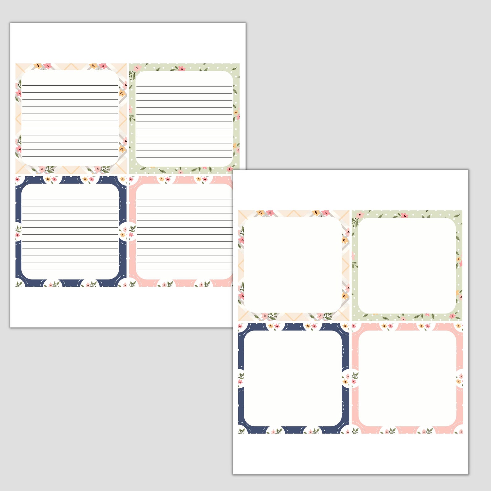 Lined & Blank Journal Note Cards, Planner, Journaling Cards, Blank ...