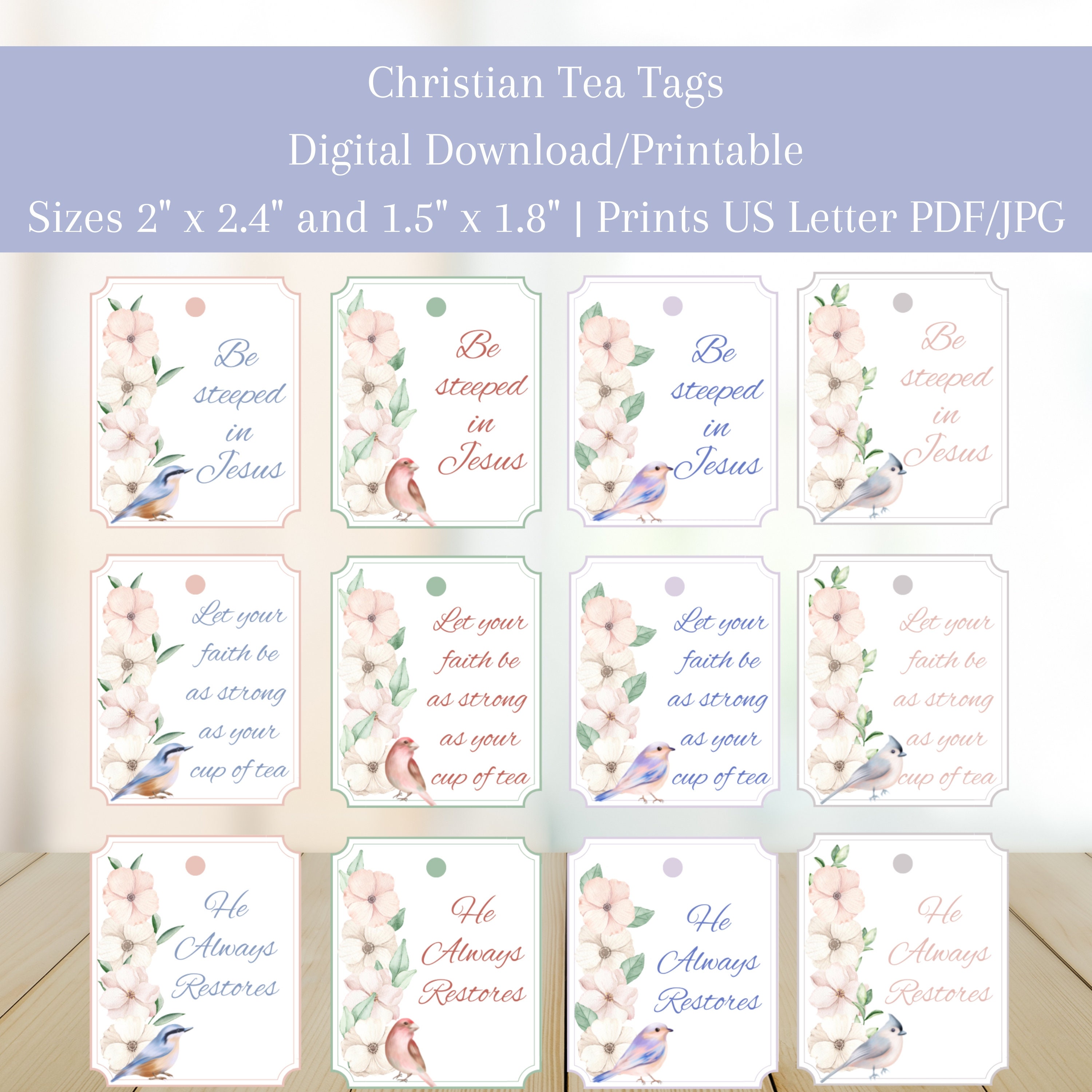 Scripture Tea Tags Printable Tea Tags Scripture Gift Tags Tea Bag Tags ...