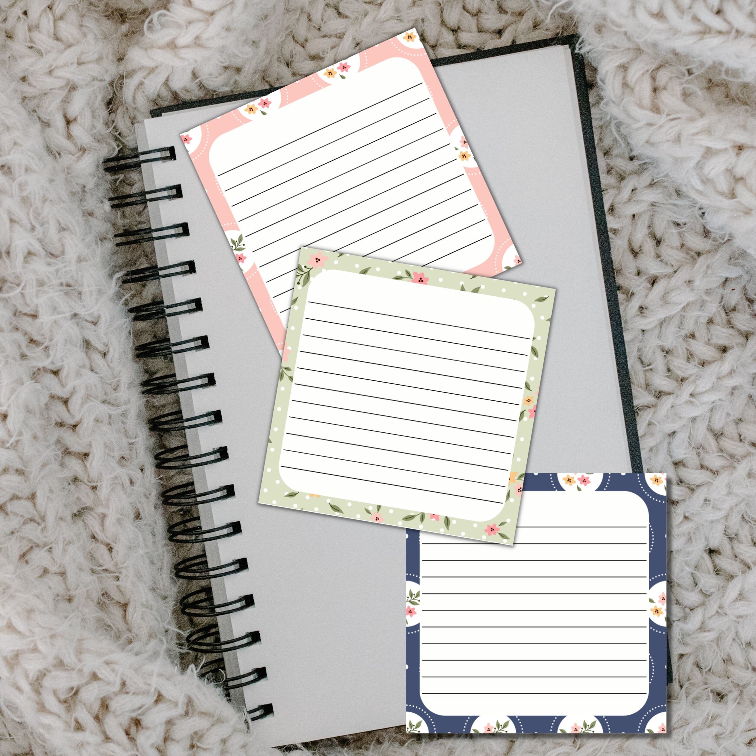 Lined & Blank Journal Note Cards, Planner, Journaling Cards, Blank ...