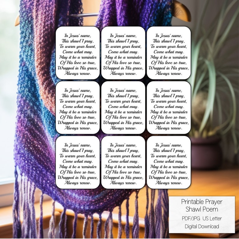 Prayer Shawl Poem Tag, Prayer Shawl Poem, Tags for Crochet, Tags for ...