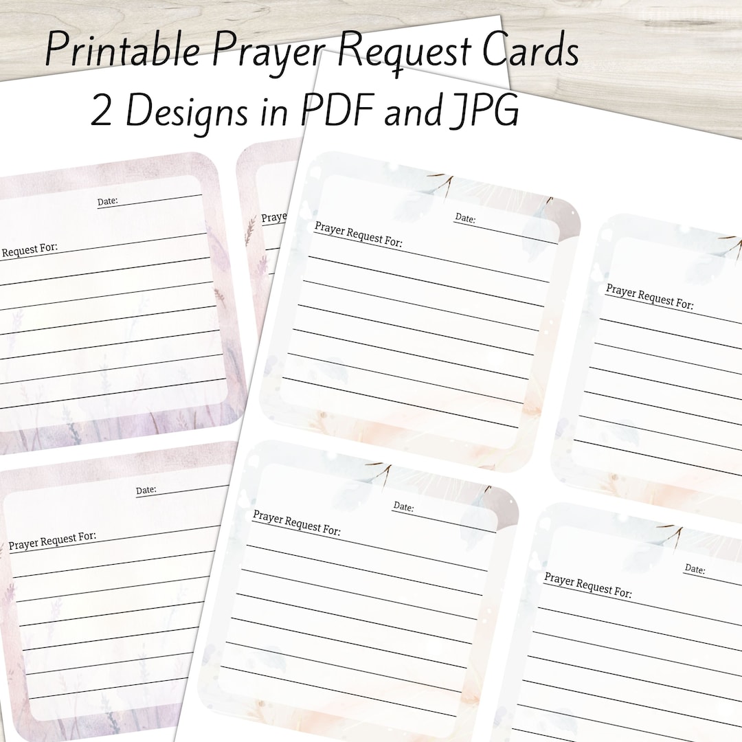 Printable Prayer Request Cards: Christian Note Cards (PDF & JPG) - Etsy