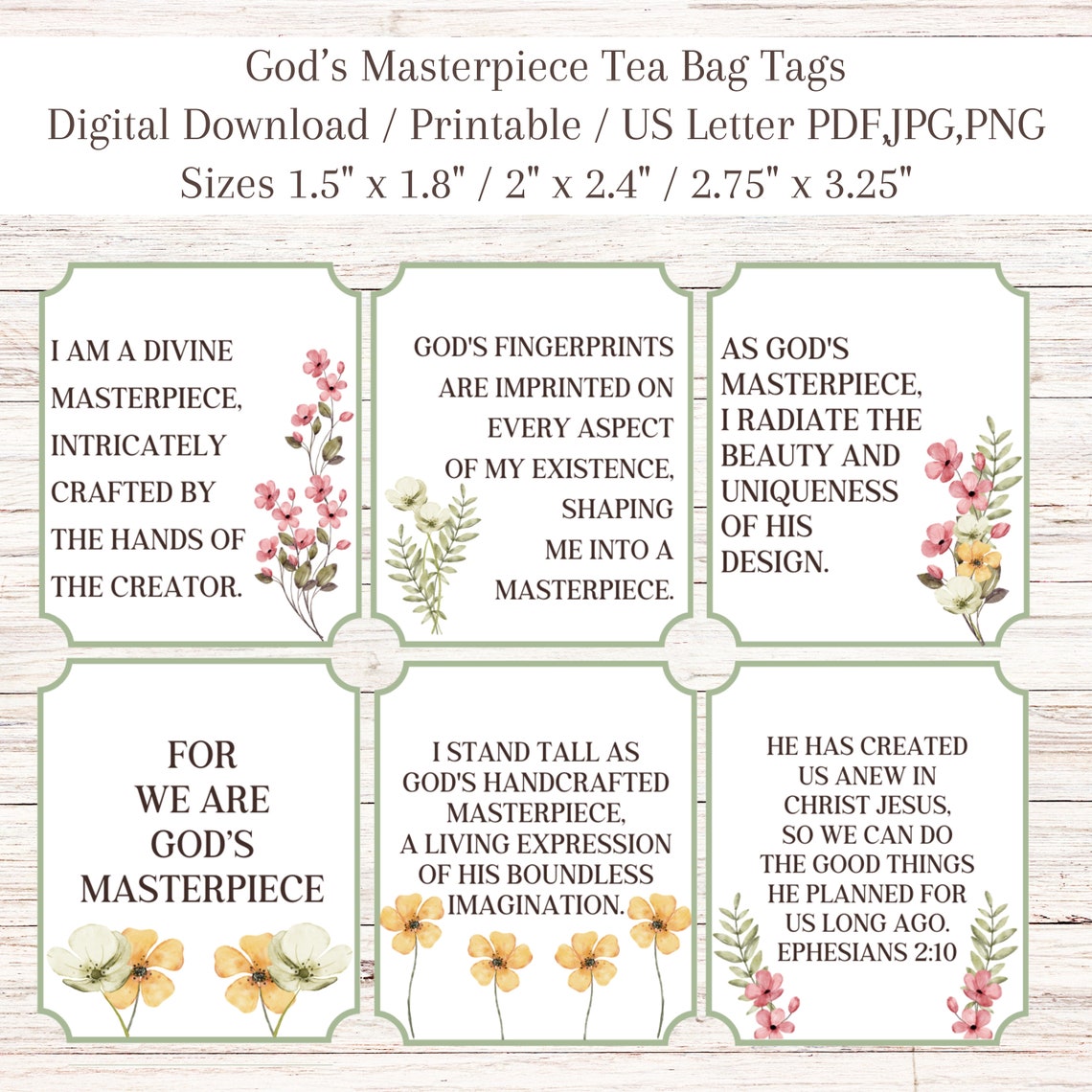 Scripture Tea Tags Printable Tea Tags Scripture Tags Teabag Tags Bible ...