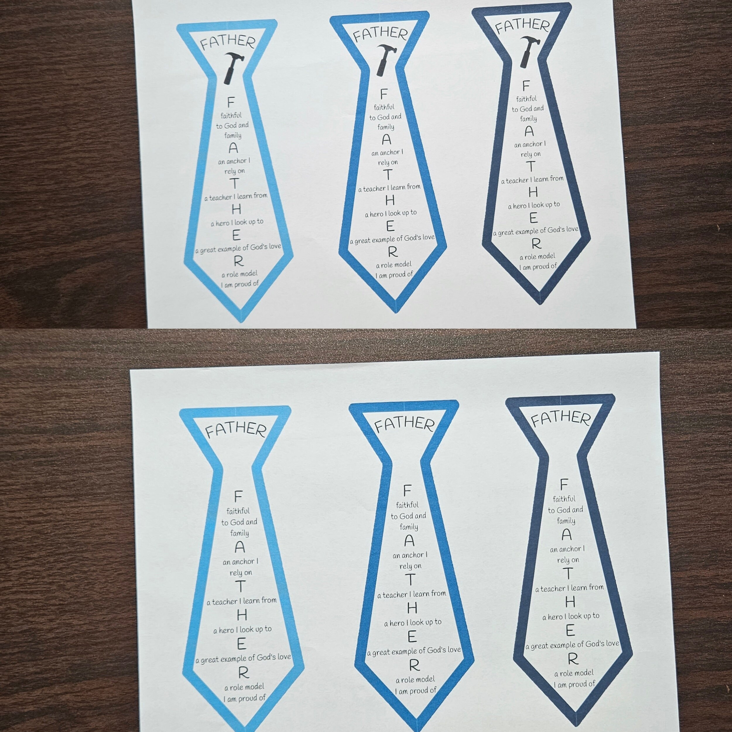 Father's Day Neck Tie Printable, Father Acronym Printable, Neck Tie ...