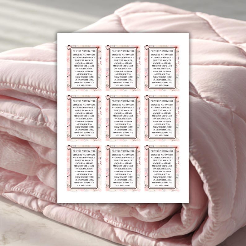 Prayer Quilt Printable Gift Tags - Etsy