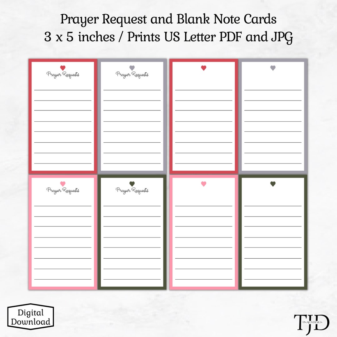 Prayer Request Cards, Prayer Cards, Prayer Board Cards, Printable ...