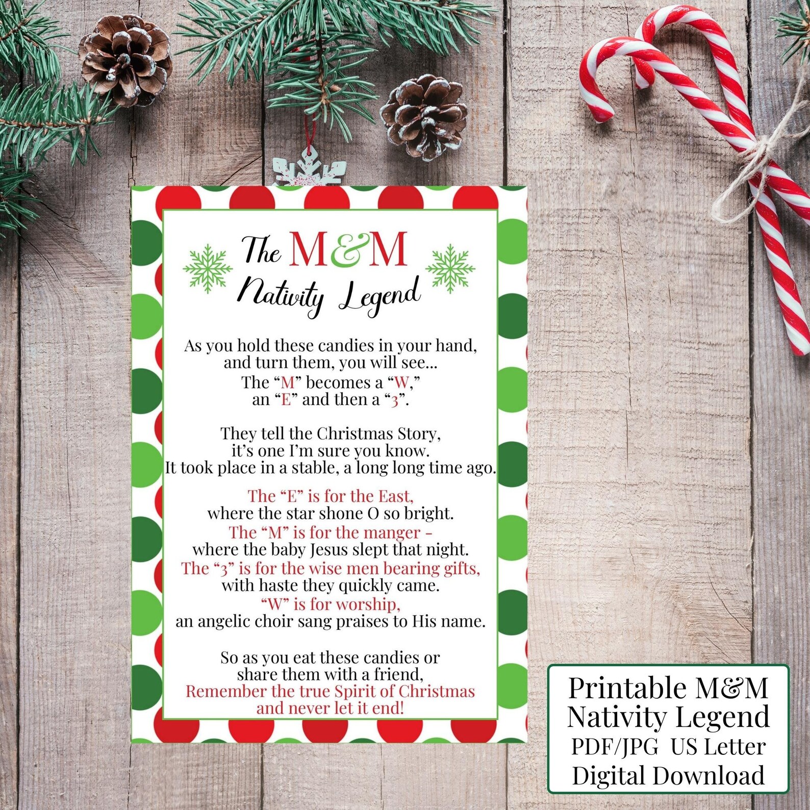 M&M Nativity Legend Christmas Tags Gifts Treats Cards Chocolate Candy ...