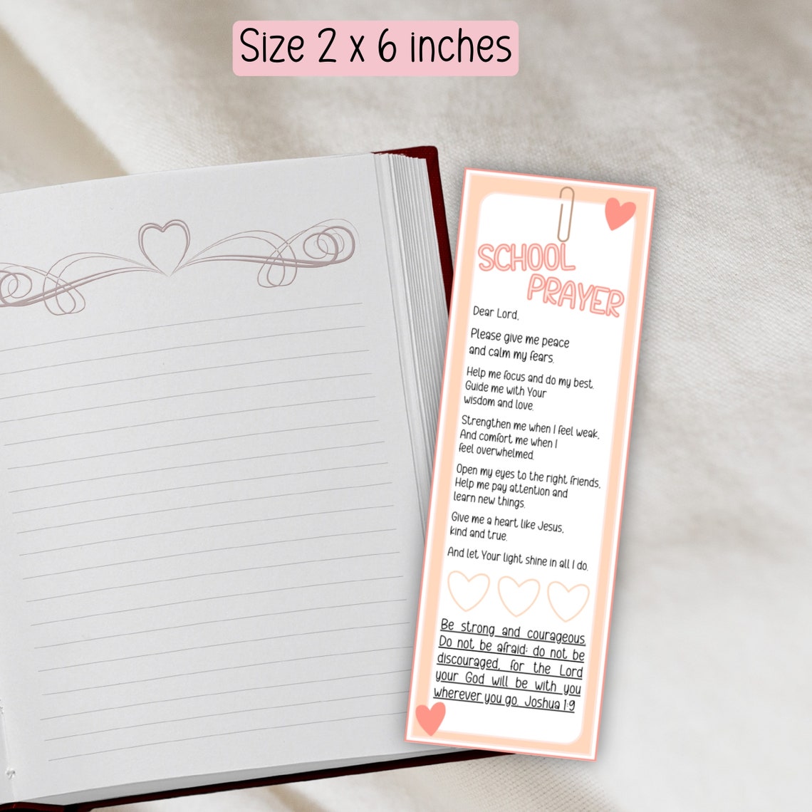 School Prayer Bookmark, First Day of School, Backpack Blessing Bookmark ...