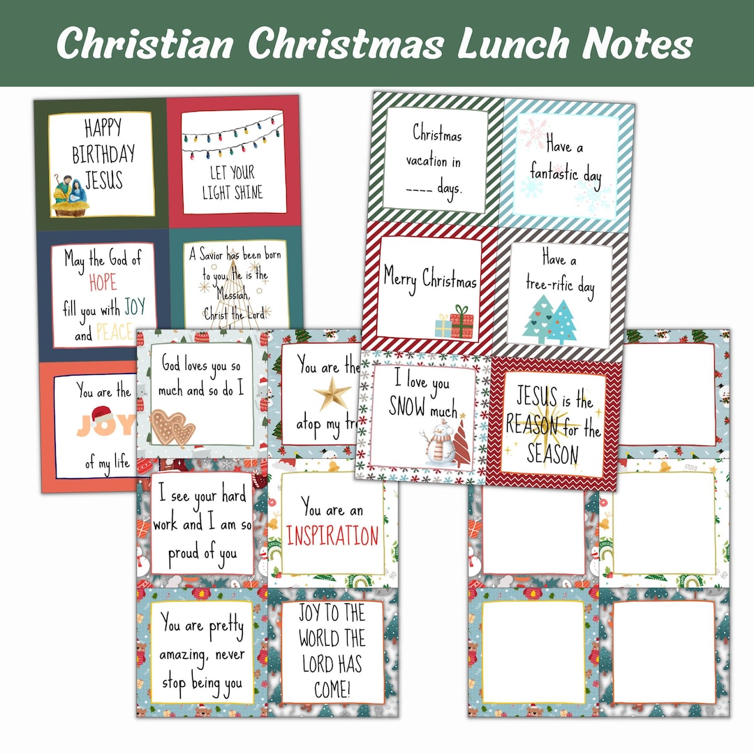 Christmas Printable Lunchbox Notes for Kids Inspiring Notes - Etsy