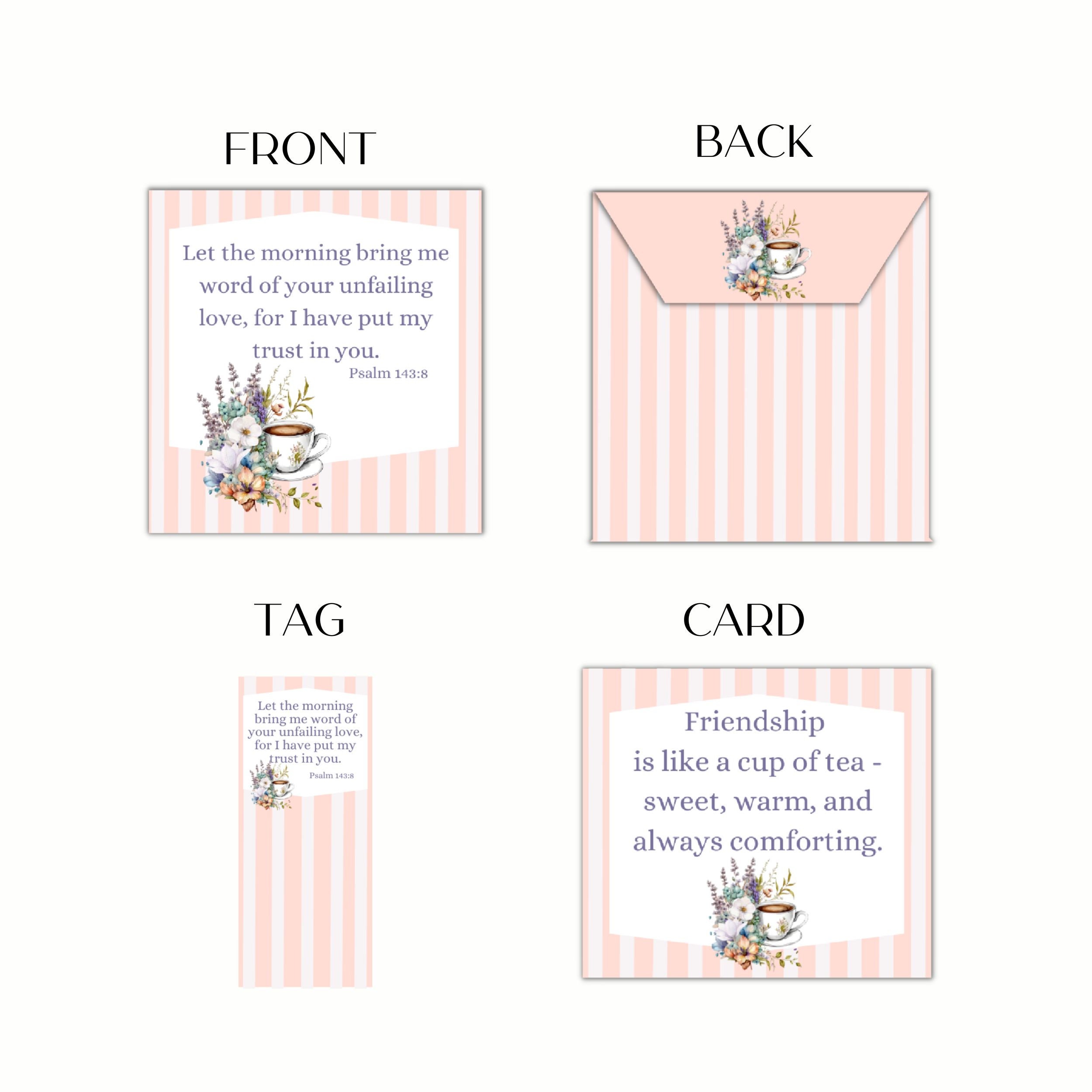 Printable Tea Bag Envelope Tea Bag Wrapper Tea Lover Gift Teabag Holder ...