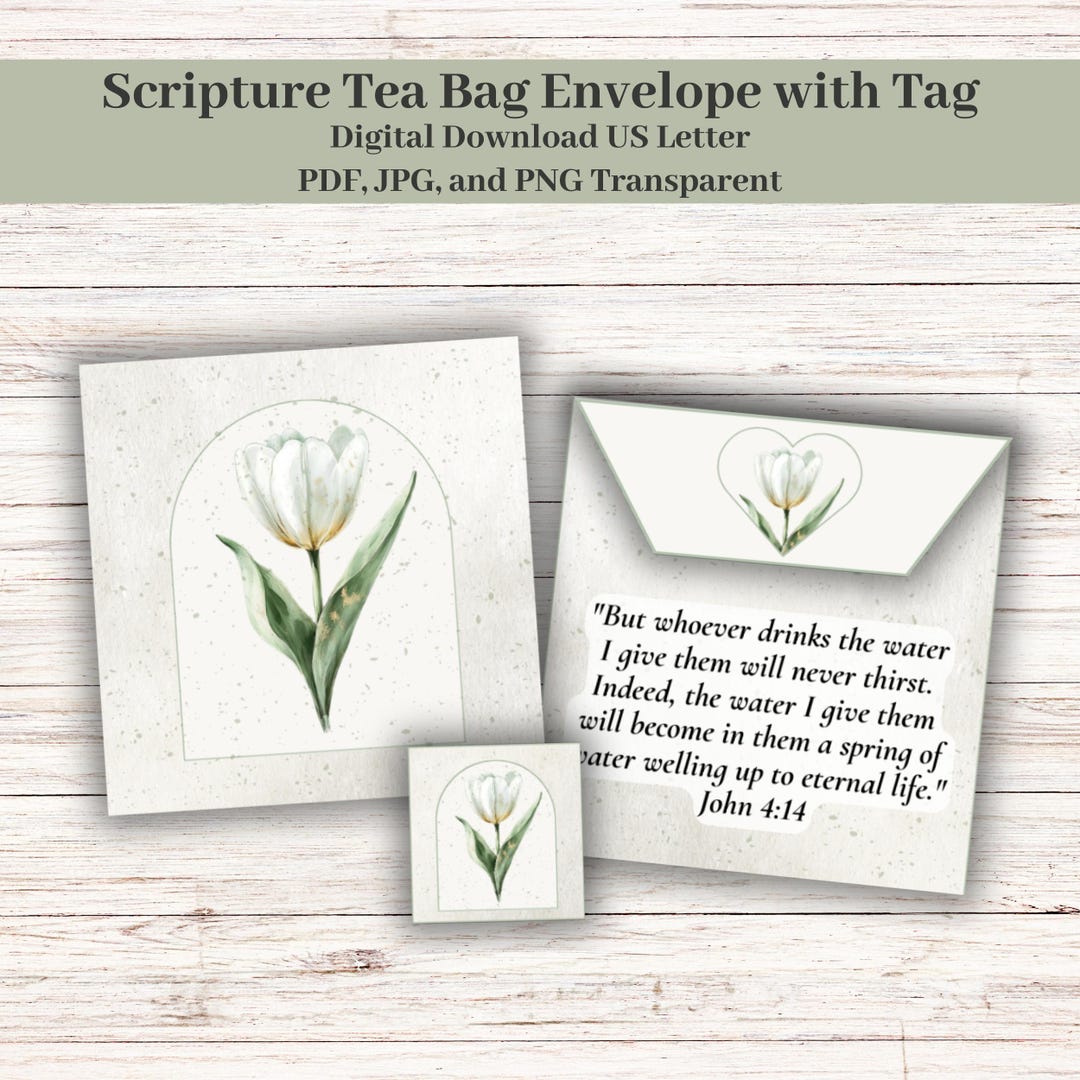 Printable Tea Bag Envelope Tea Bag Wrapper Teabag Holder Tea Bag Lover ...