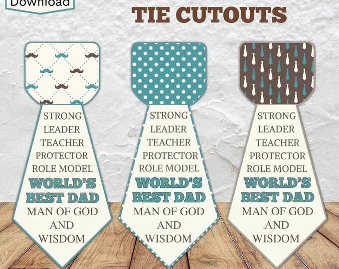 Father's Day Neck Tie Printable, Dad Printable, Neck Tie Printable ...