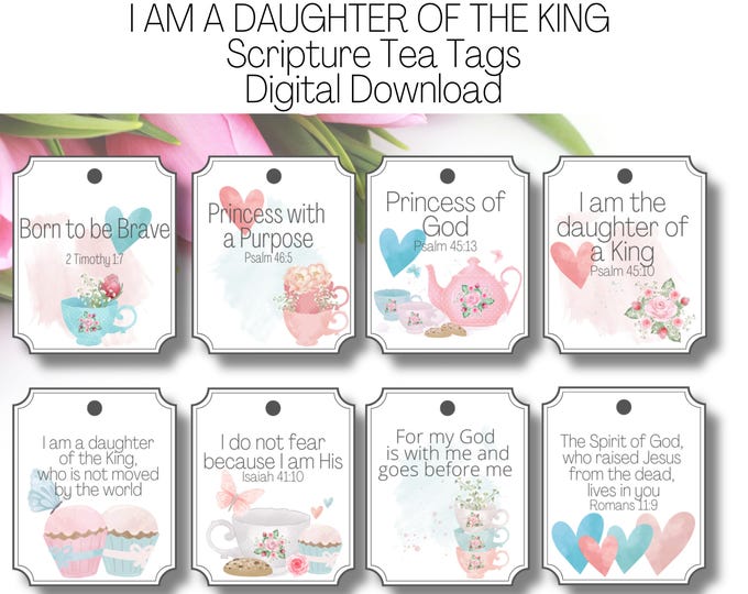 Scripture Tea Tags Printable Tea Tags Scripture Tags Teabag Tags Bible ...